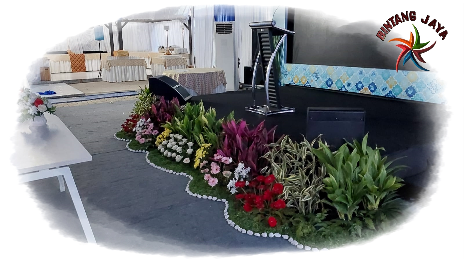 SEWA PEMASANGAN MINI GARDEN HIASAN PANGGUNG – PUSAT PENYEWAAN ALAT PESTA