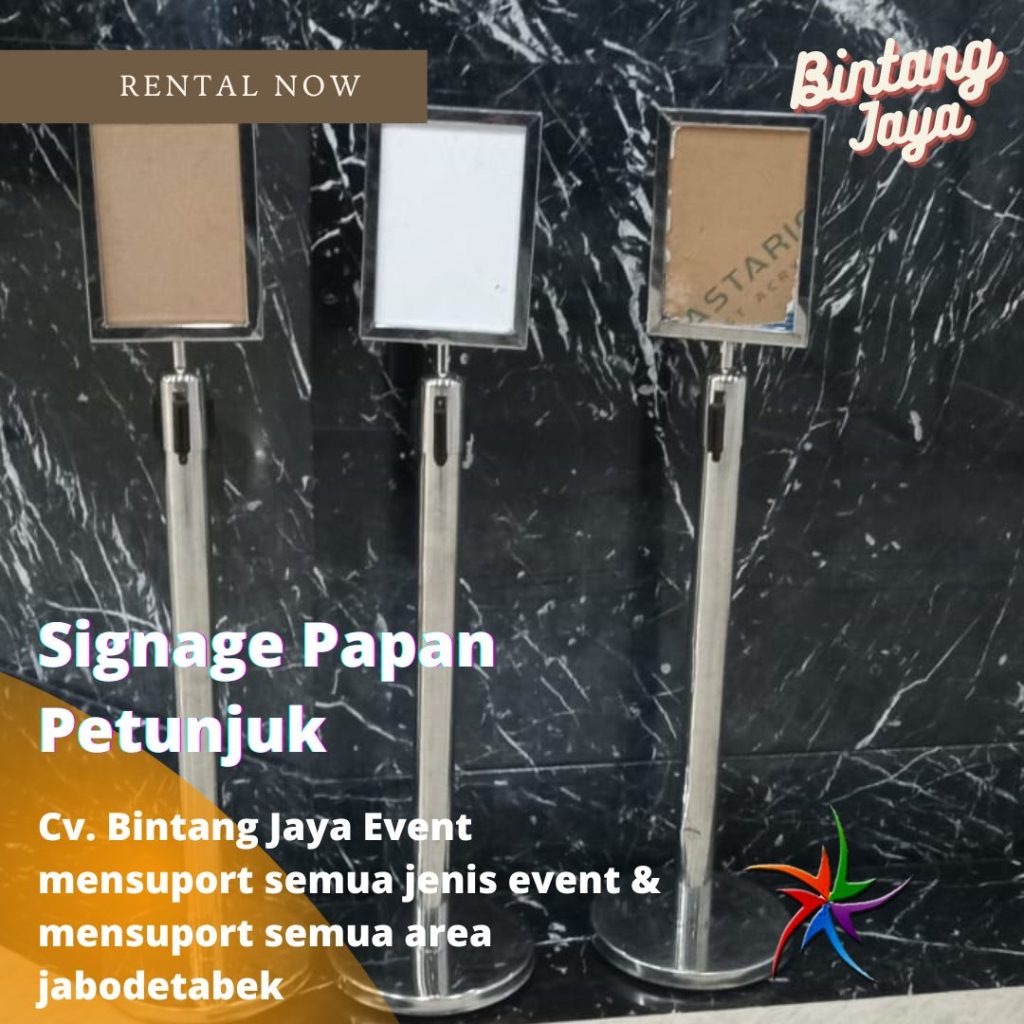 Sewa Signage Papan Petunjuk Kota Bekasi – PUSAT PENYEWAAN ALAT PESTA
