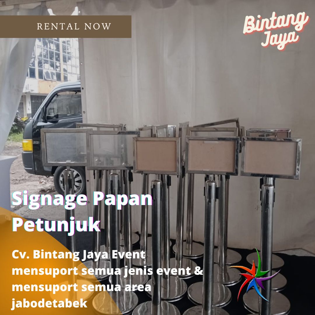 Sewa Signage Papan Petunjuk Kota Bekasi – PUSAT PENYEWAAN ALAT PESTA